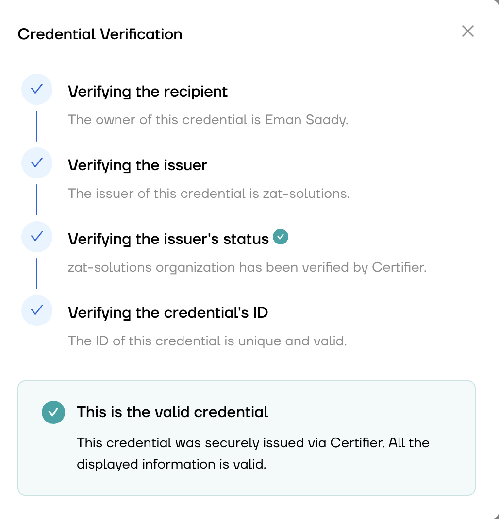 Verify Course Certificate | ZAT Solutions